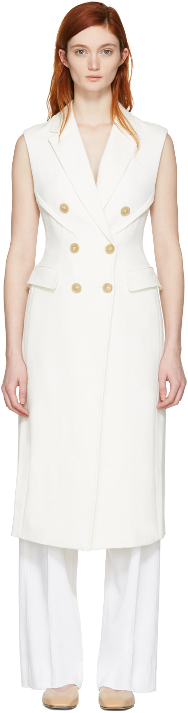 3.1 Phillip Lim: White Long Sculpted Vest | SSENSE Canada