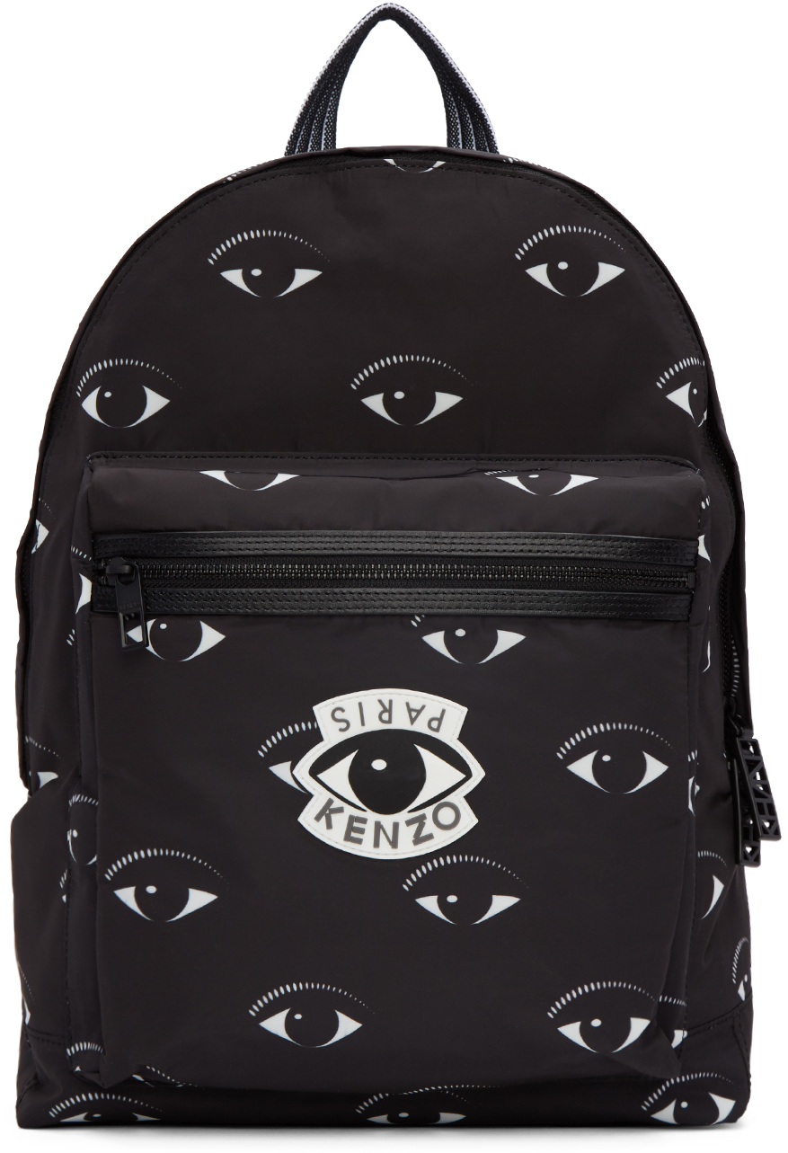 Kenzo: Black Eye Backpack | SSENSE Canada
