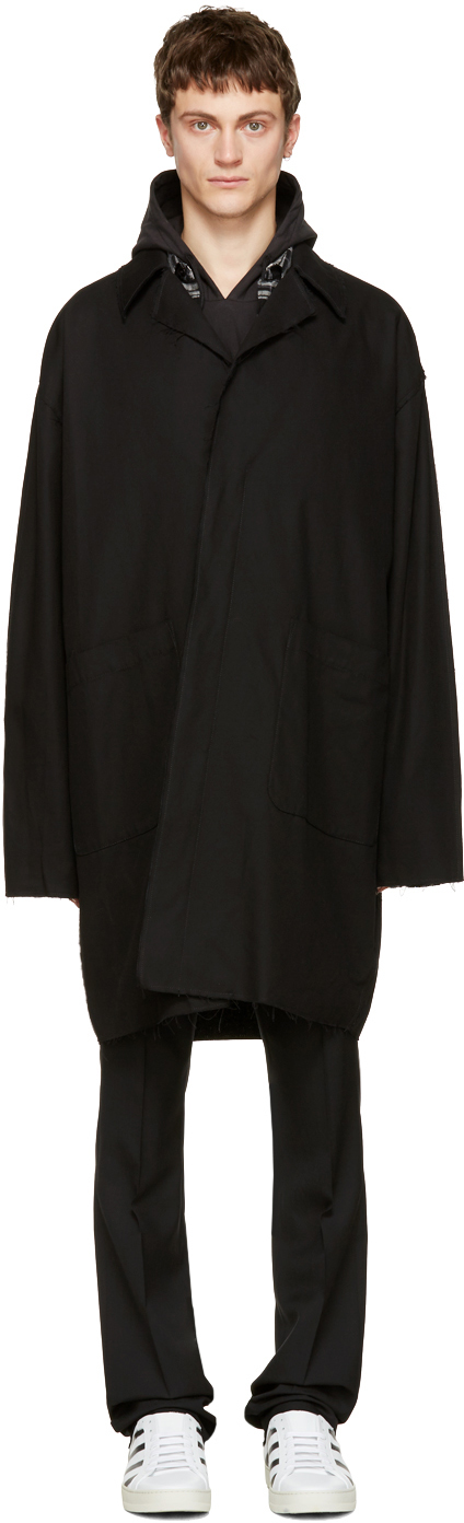 Off-White: Black 'C/O Virgil Abloh' Work Coat | SSENSE