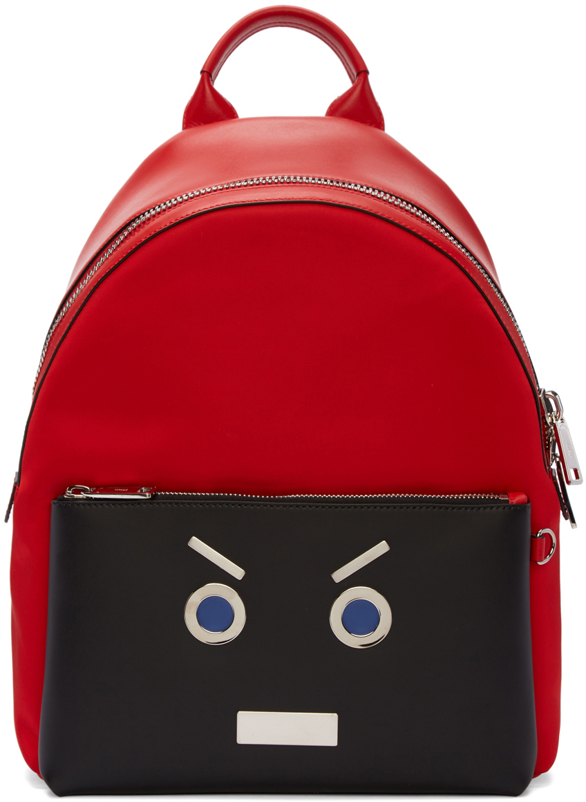 Fendi: Red 'Fendi Faces' Backpack | SSENSE UK