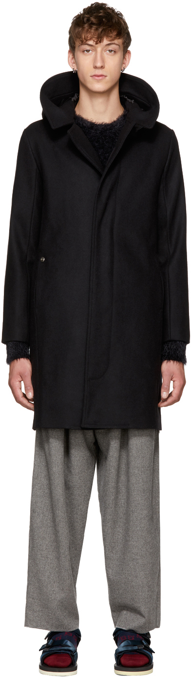 Bless: Black Hood Coat | SSENSE