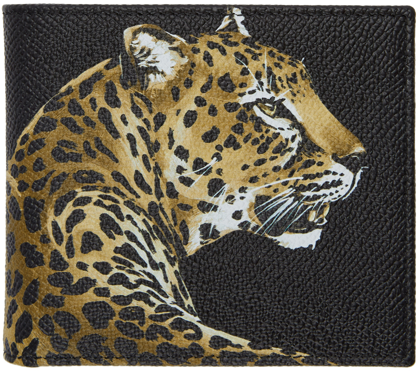 Dolce & Gabbana: Black Leopard Wallet | SSENSE UK