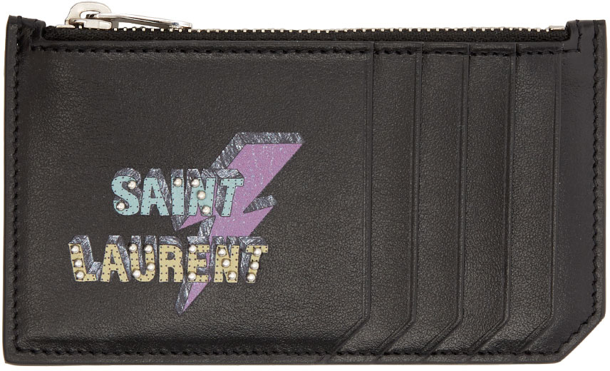 Saint Laurent: Black 5 Fragments Éclair Card Holder | SSENSE