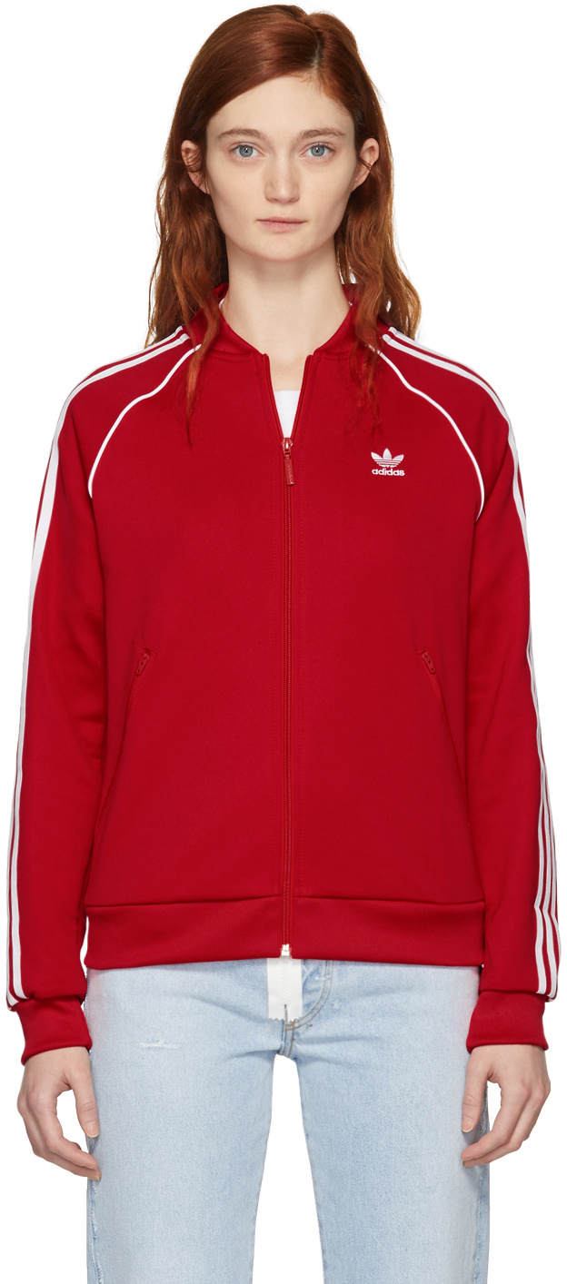 adidas Originals: Red SST Track Jacket | SSENSE UK