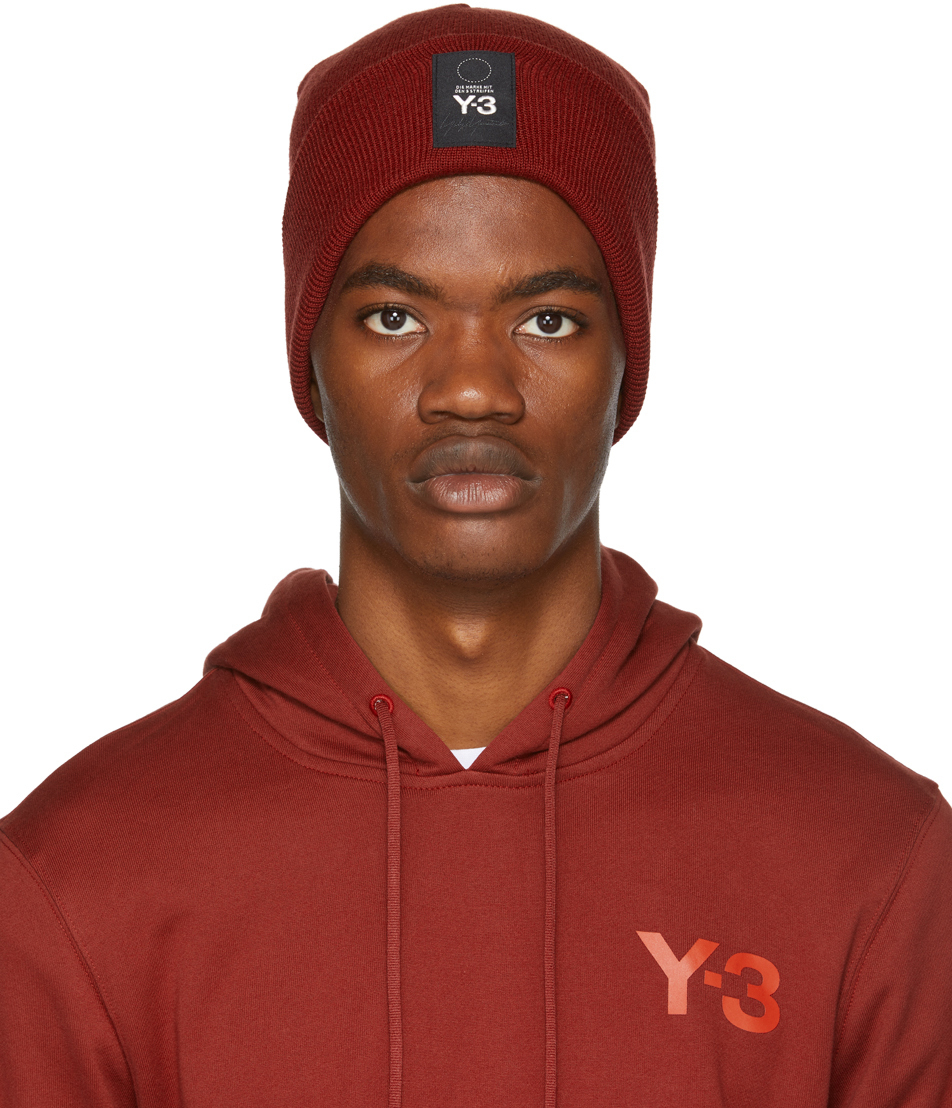 Y-3: Red Logo Beanie | SSENSE