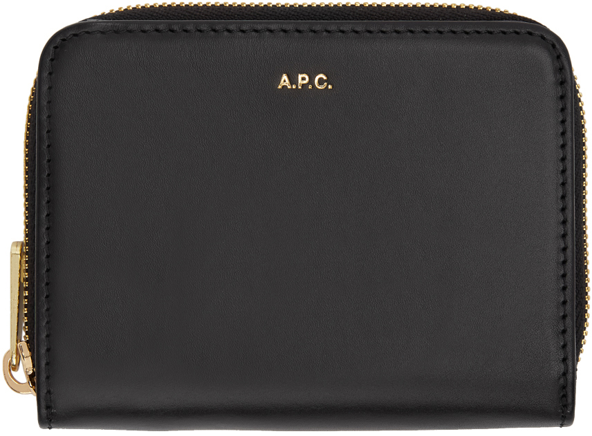 A.P.C.: Black Emmanuelle Compact Wallet | SSENSE