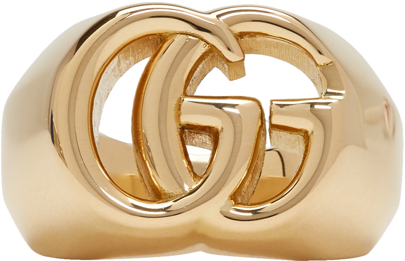 Gucci: Gold GG Running Ring | SSENSE Canada