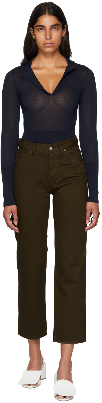 Jacquemus: Brown 'Le Jean' Jeans | SSENSE Canada