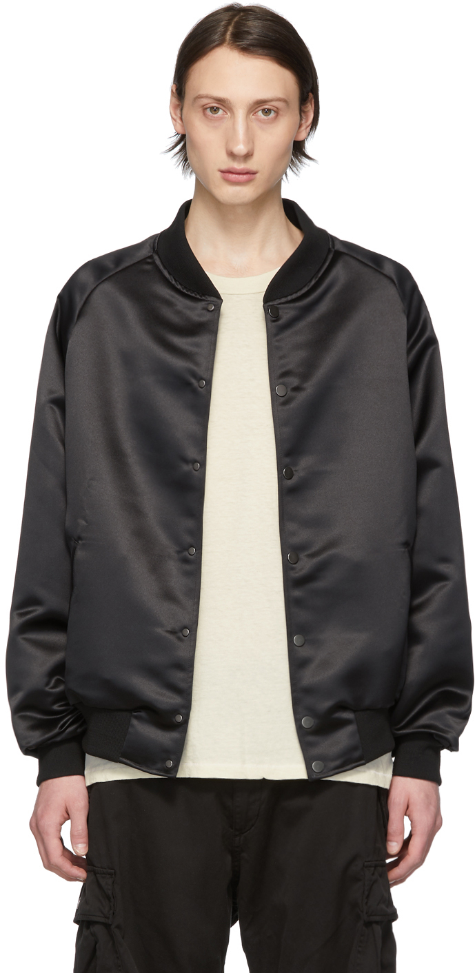 Billy: Black Team Bomber Jacket | SSENSE UK