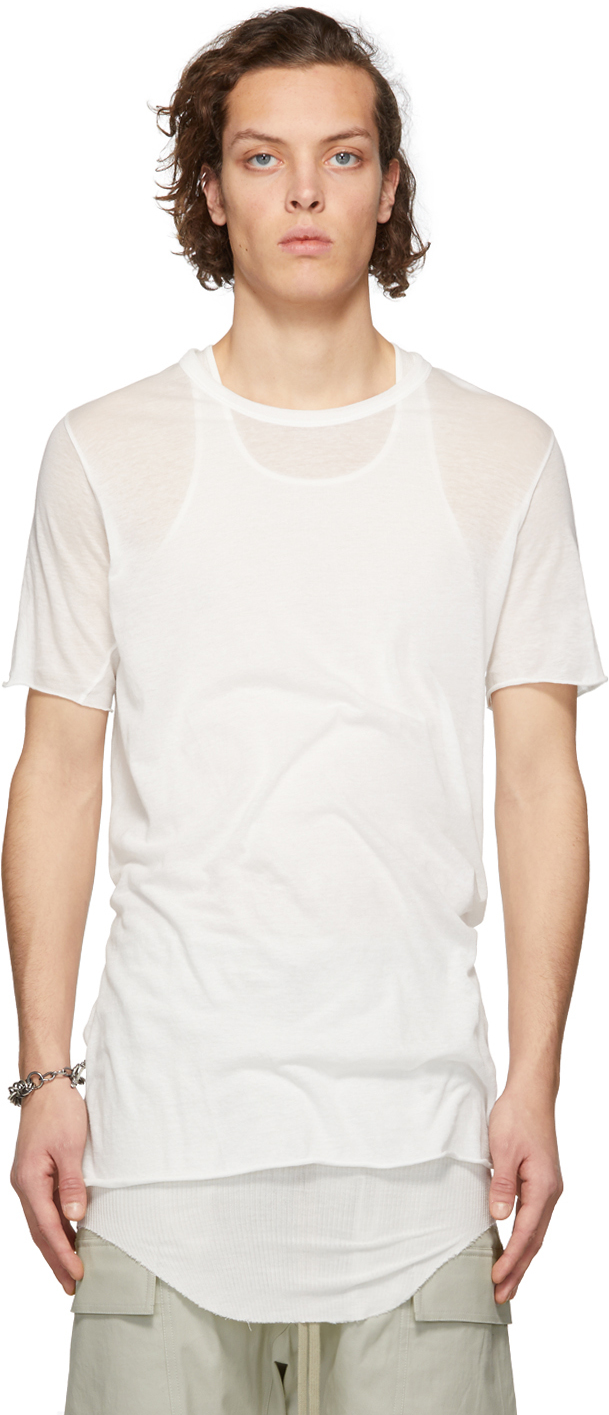 Rick Owens: White Basic T-Shirt | SSENSE