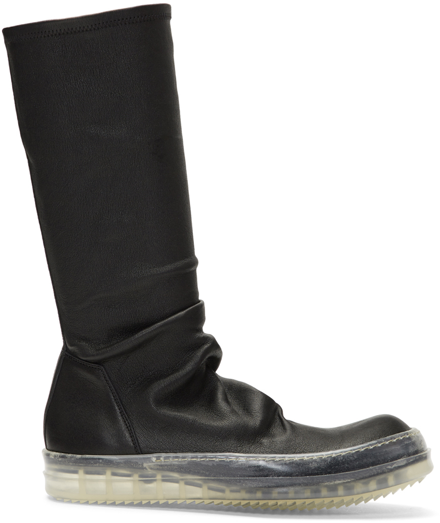 Rick Owens: Black Sock Boots | SSENSE Rick Owens: Black Sock Boots | SSENSE