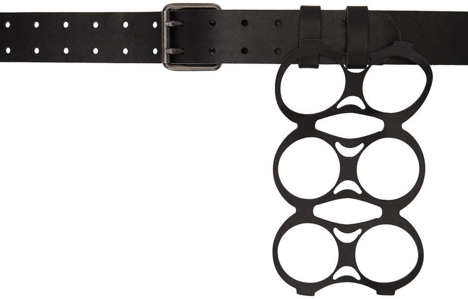 Raf Simons: Black Six Pack Belt | SSENSE