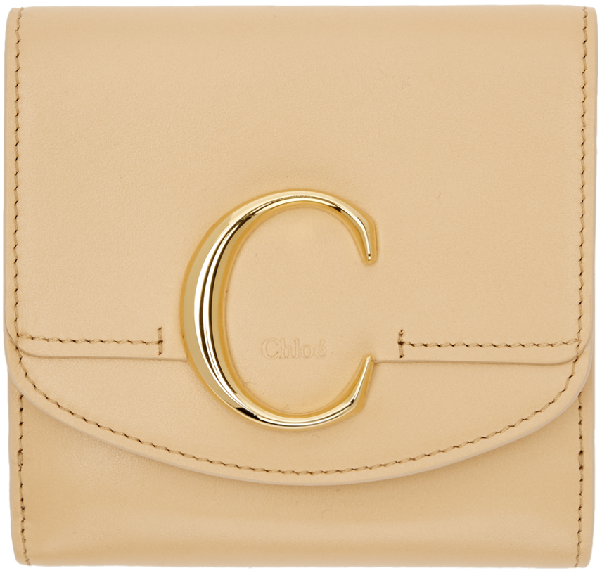 Chloé: Pink Logo Square Wallet | SSENSE Canada