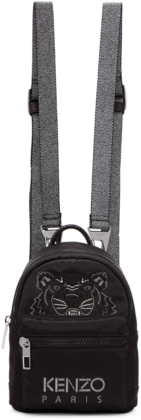 Kenzo: Black Limited Edition Holiday Mini Tiger Backpack | SSENSE Canada