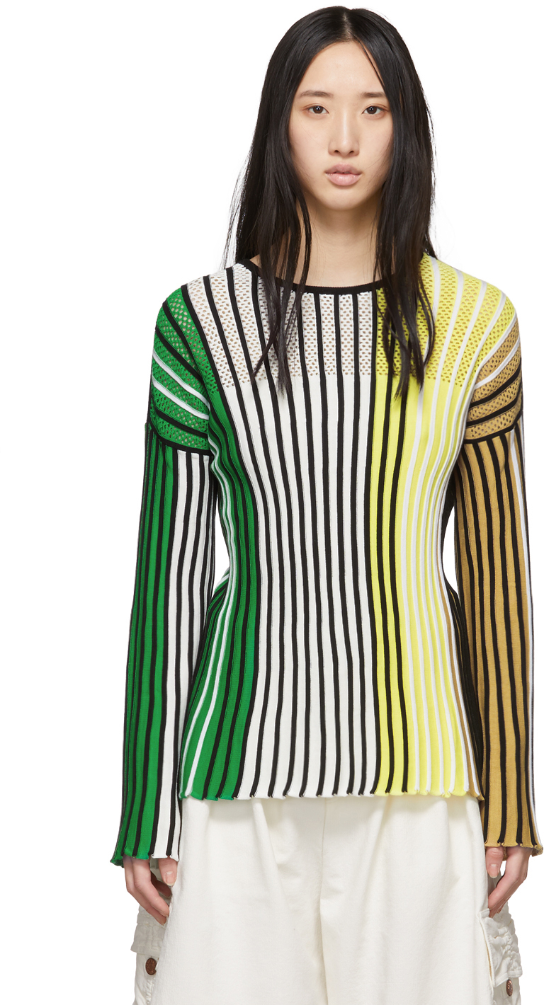 Kenzo: Multicolor Vertical Ribs Sweater | SSENSE