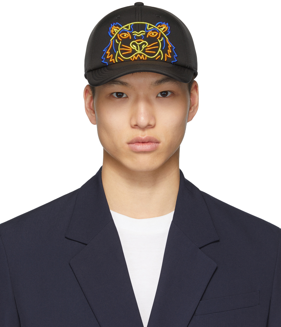 Kenzo: Black Neoprene Tiger Cap | SSENSE UK