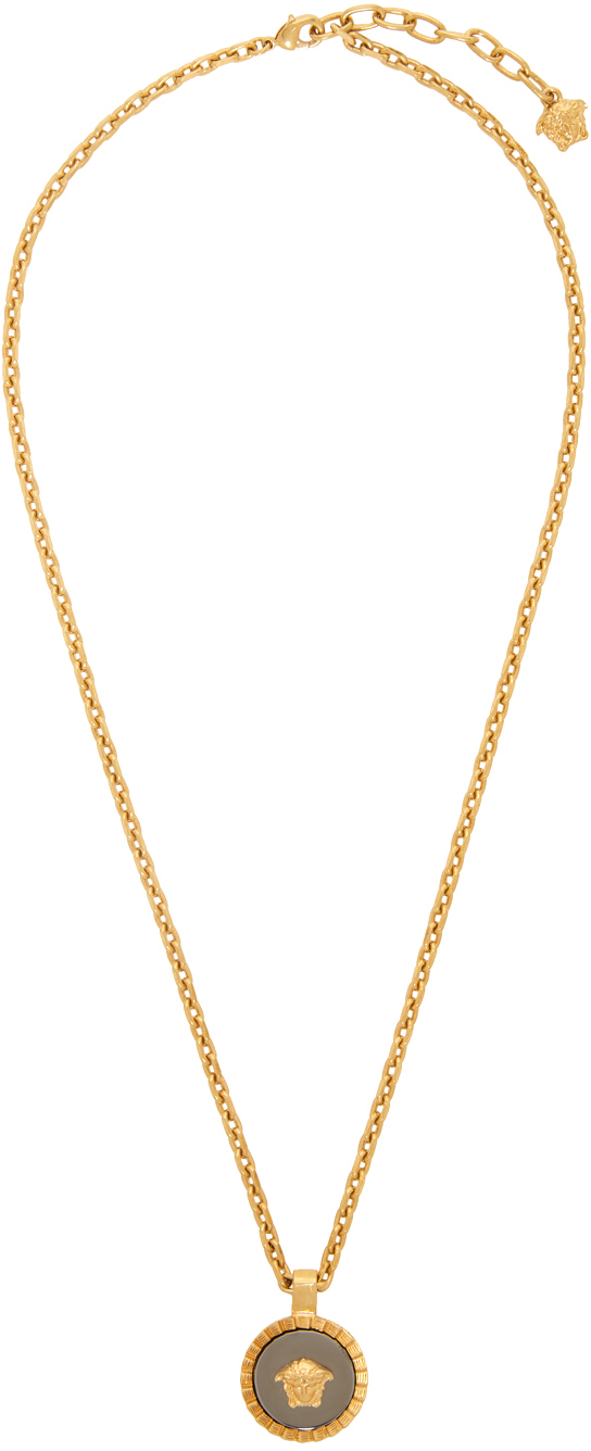 Versace: Collier doré Round Medusa | SSENSE France
