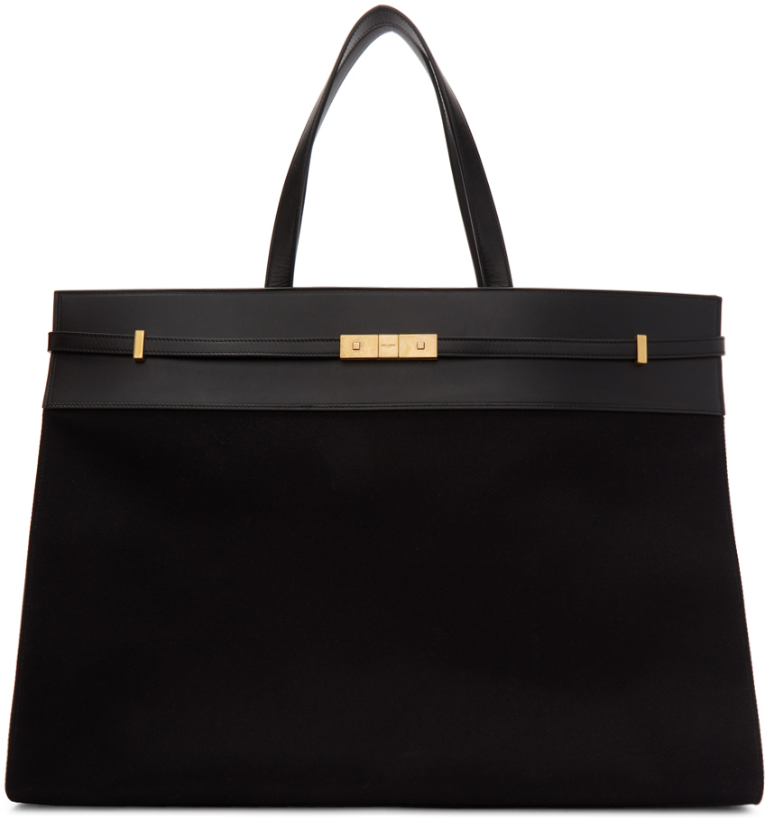 Saint Laurent: Black Medium Manhattan Tote | SSENSE