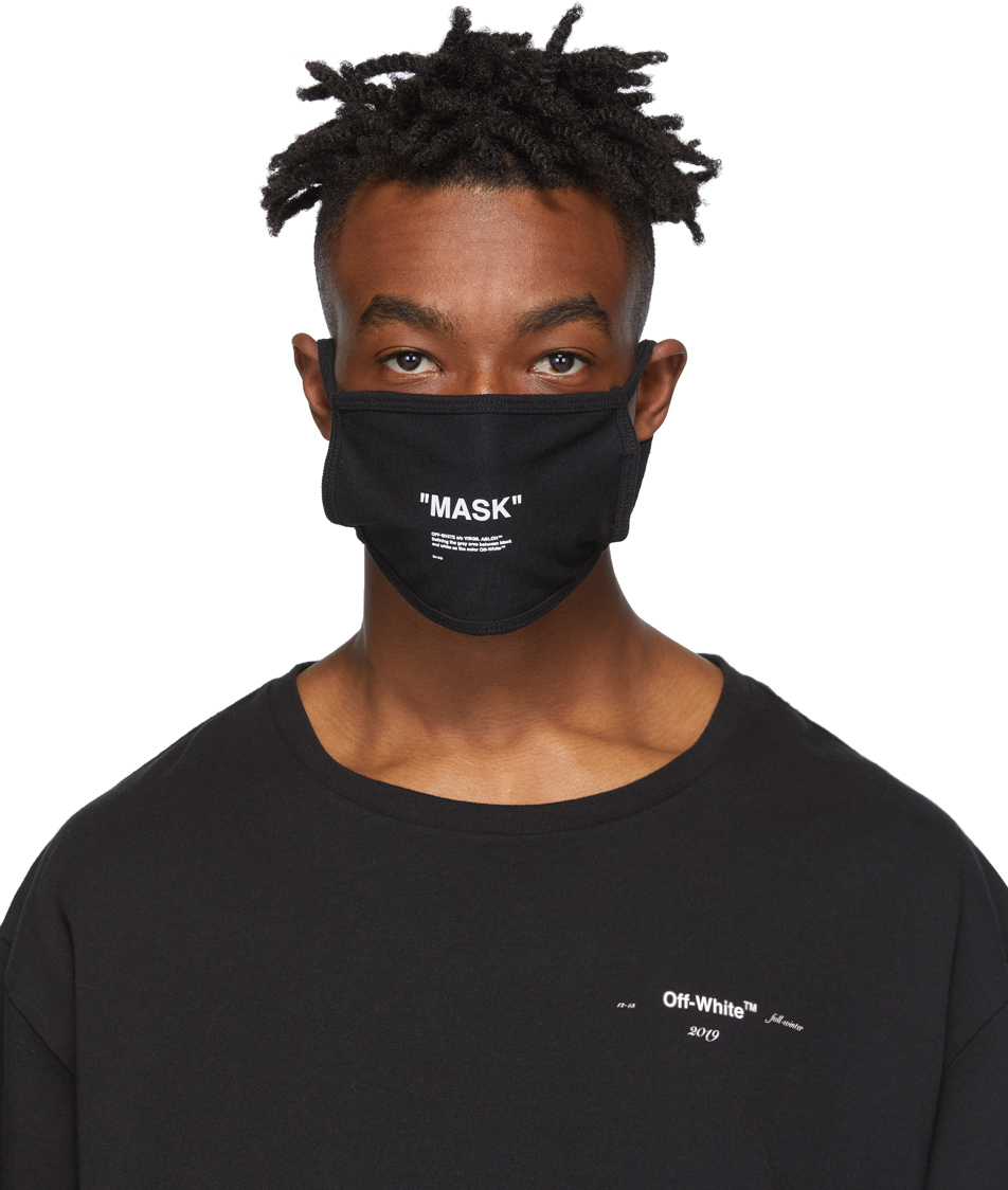 Off-White: Black Quote Mask | SSENSE UK