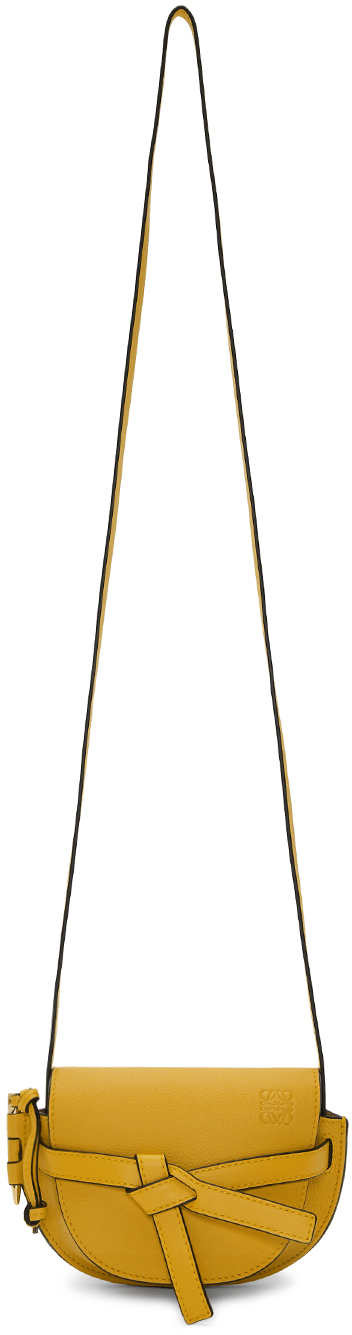 Loewe: Yellow Mini Gate Bag | SSENSE