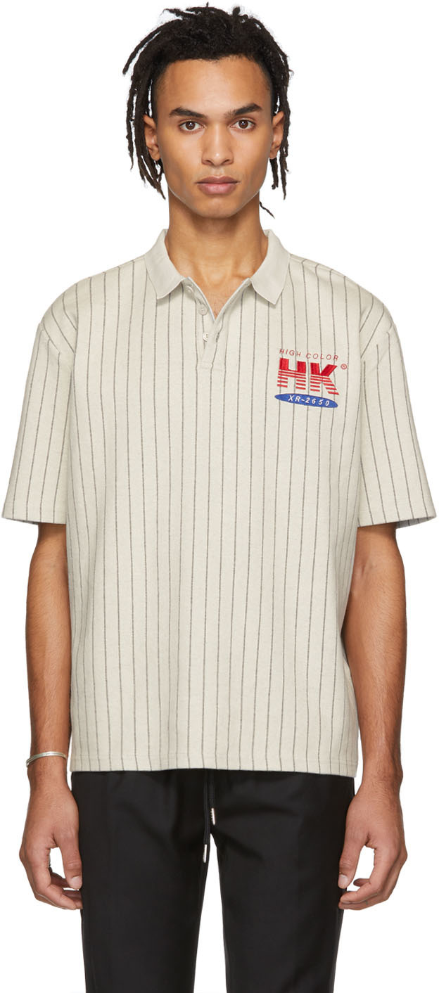 Han Kjobenhavn: Off-White Pinstripe Polo | SSENSE Canada