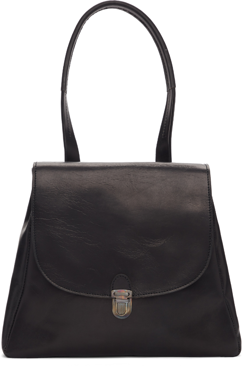 Cherevichkiotvichki: Black Single Handle Flat Small Lock Bag | SSENSE