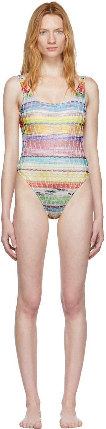 Missoni: Multicolor Zig-Zag One-Piece Swimsuit | SSENSE Missoni: Multicolor Zig-Zag One-Piece Swimsuit | SSENSE