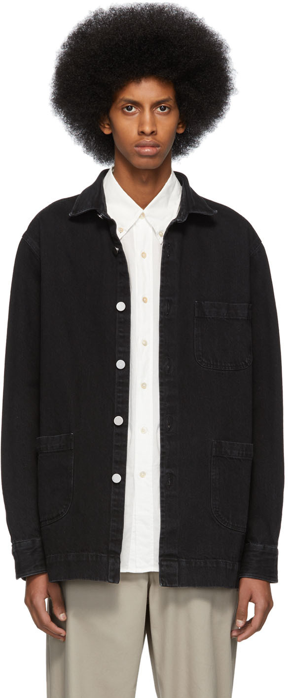 Schnayderman's: Black Denim Overshirt Jacket | SSENSE Canada