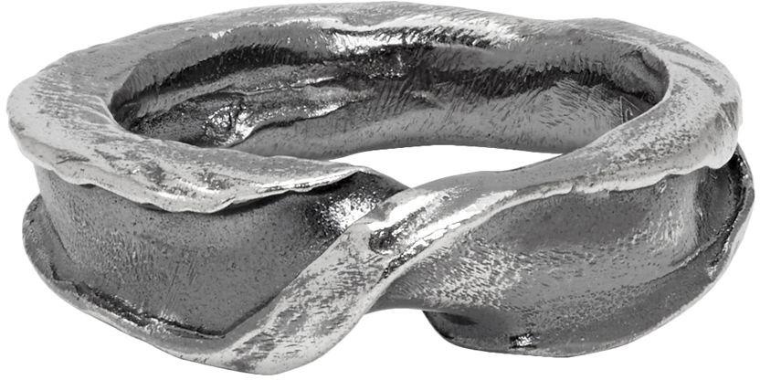 Chin Teo: Silver Twist Ring | SSENSE UK