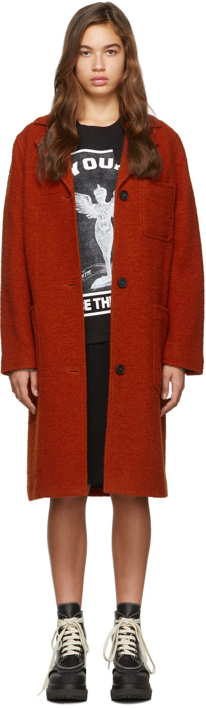 McQ Alexander McQueen: Orange Pocket Caban Coat | SSENSE Canada