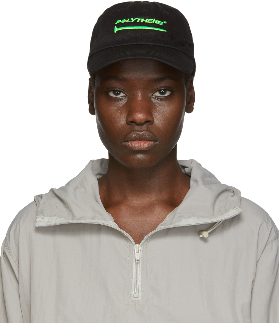 Polythene* Optics: Black Logo Cap | SSENSE Canada
