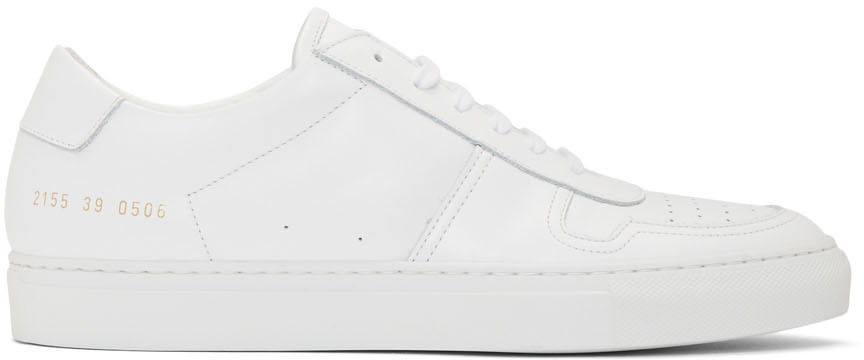 Common Projects: White BBall Low Sneakers | SSENSE UK