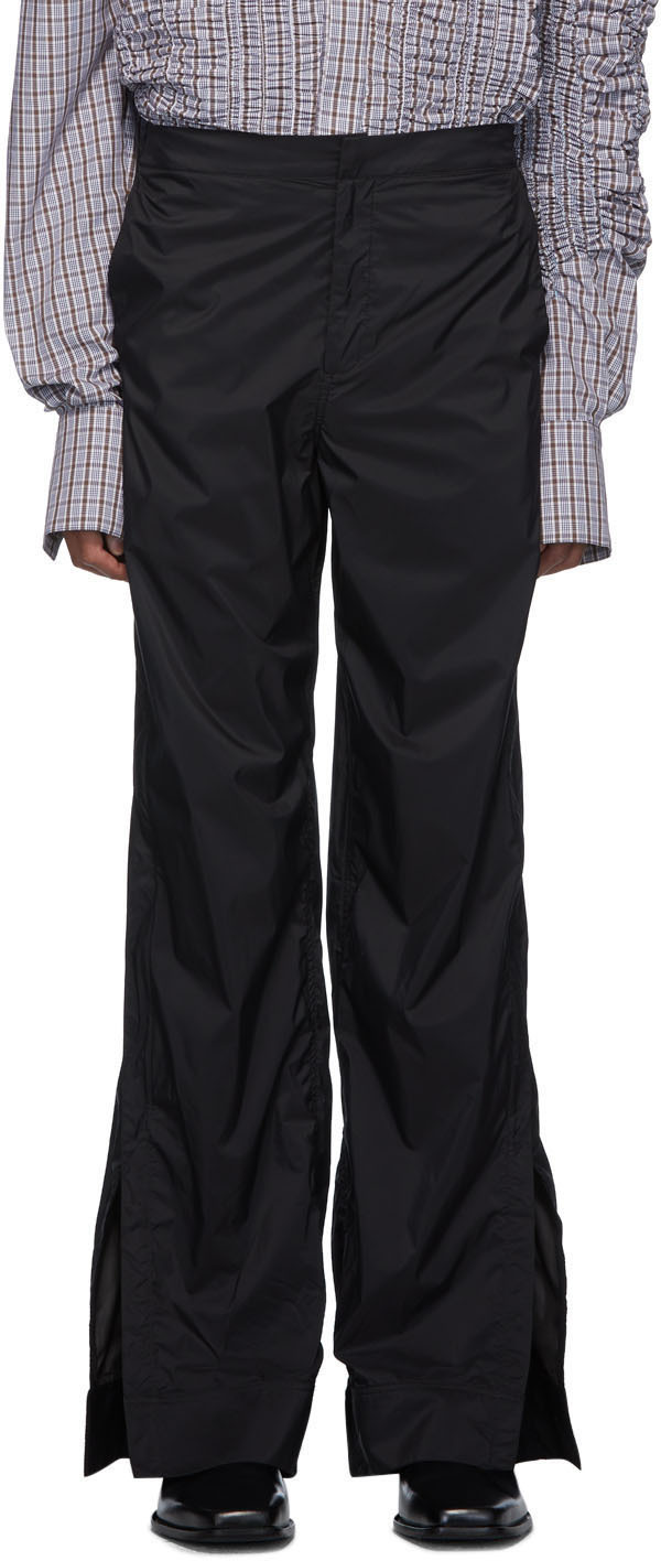 Bianca Saunders: Black Deep Split Trousers | SSENSE Canada