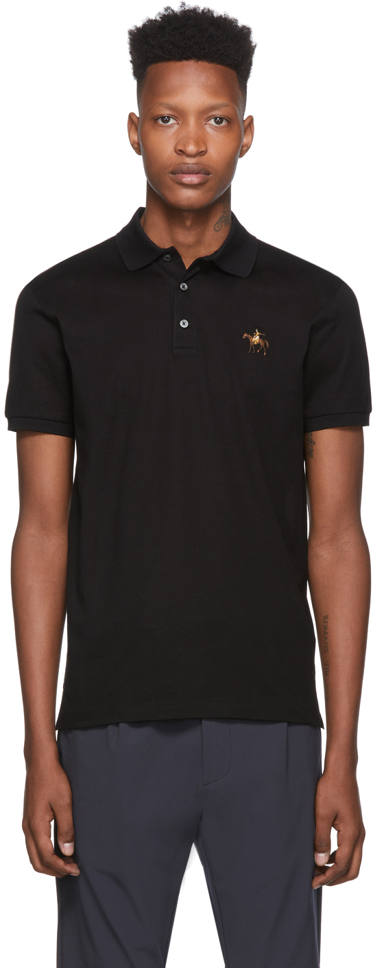 Ralph Lauren Purple Label: Black Standing Horse Polo | SSENSE Canada