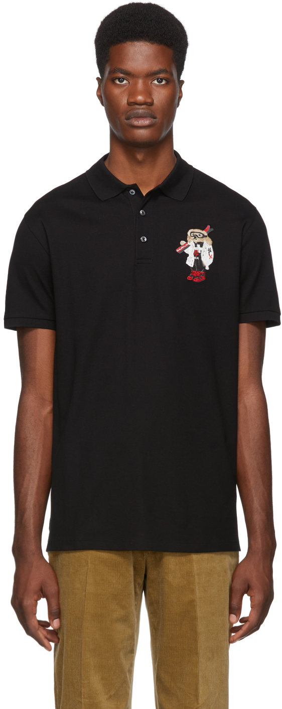 Ralph Lauren Purple Label: Black RLX Bear Custom Slim Fit Polo | SSENSE ...