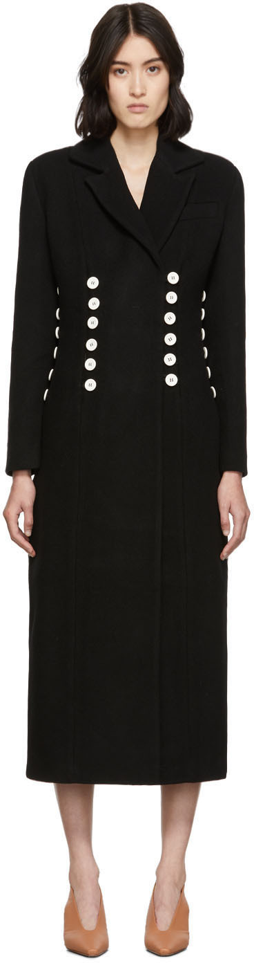 Matériel Tbilisi: Black Button Coat | SSENSE