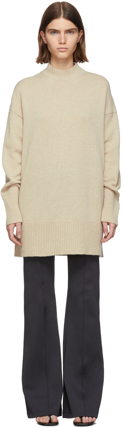 Gauge81: Tan Cashmere Oversized Devon Sweater | SSENSE Canada