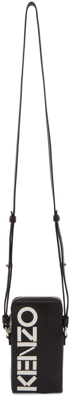 Kenzo: Black Kontrast Zip Phone Bag | SSENSE Canada