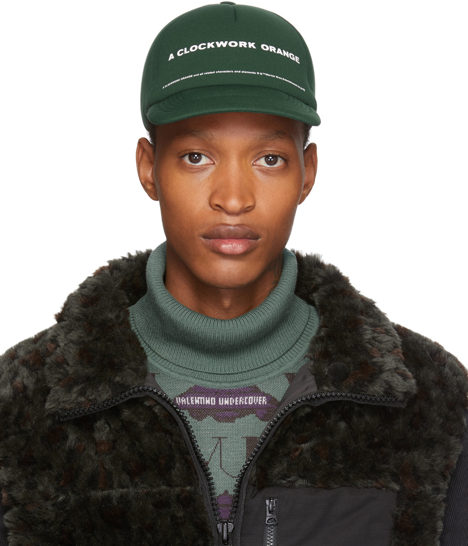UNDERCOVER: Green A Clockwork Orange Print Cap | SSENSE Canada