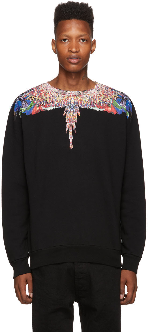 Marcelo Burlon County of Milan: Black Wings Sweatshirt | SSENSE