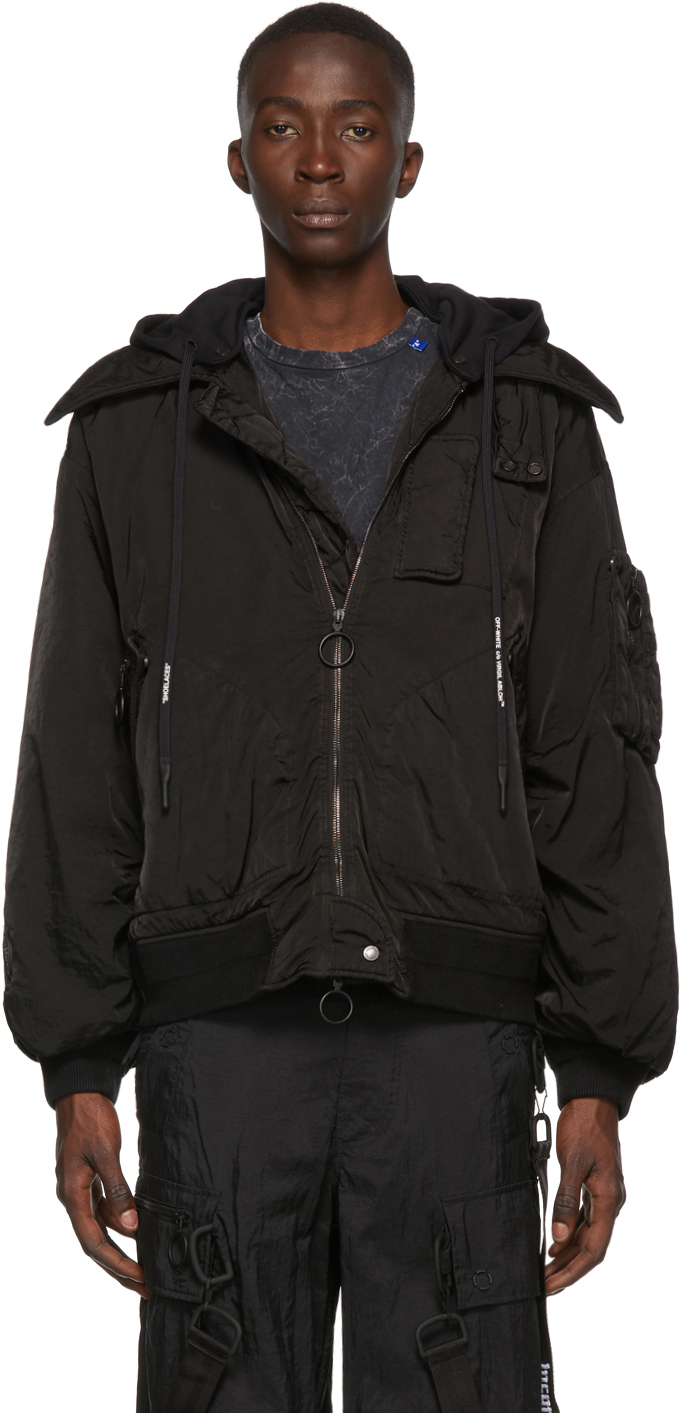 Off-White: Black Arrows Bomber Jacket | SSENSE Canada