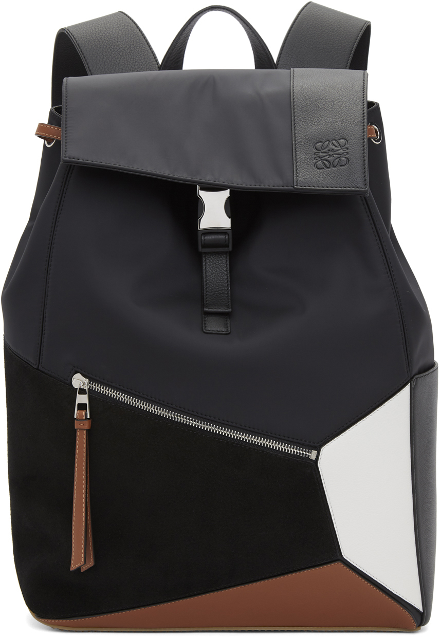 Loewe: Black Puzzle Backpack | SSENSE Canada