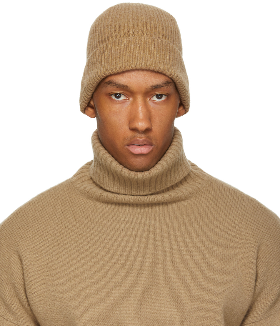 Harmony: Tan Angora & Wool Wayne Beanie | SSENSE