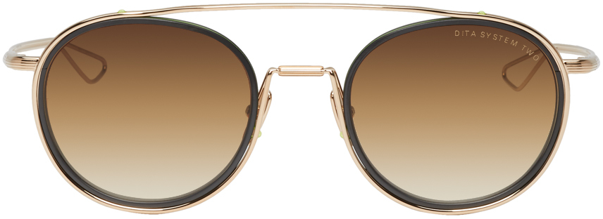 Dita: Gold & Black System-Two Sunglasses | SSENSE UK
