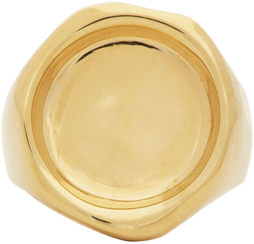 All Blues: Gold Polished Sigil Ring | SSENSE UK