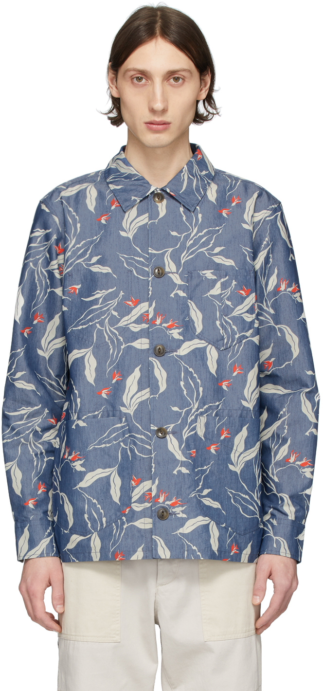 rag & bone: Indigo Flower Mace Shirt | SSENSE Canada