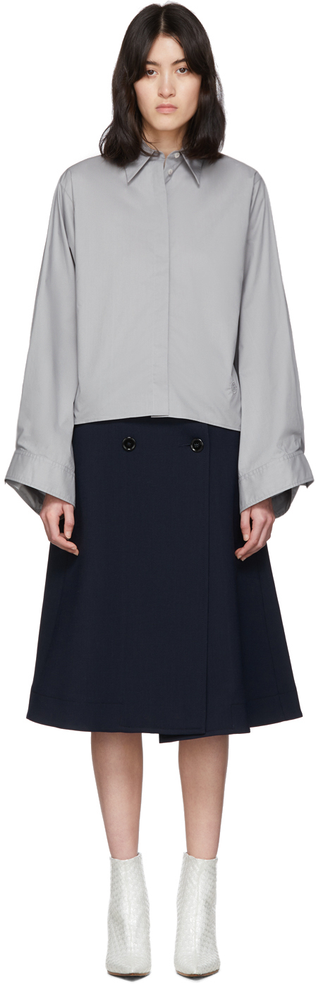 MM6 Maison Margiela: Grey String Shirt | SSENSE Canada