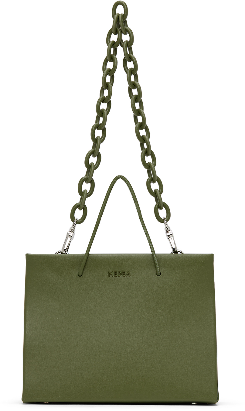 Medea: Green Leather Chain Hanna Bag | SSENSE Canada