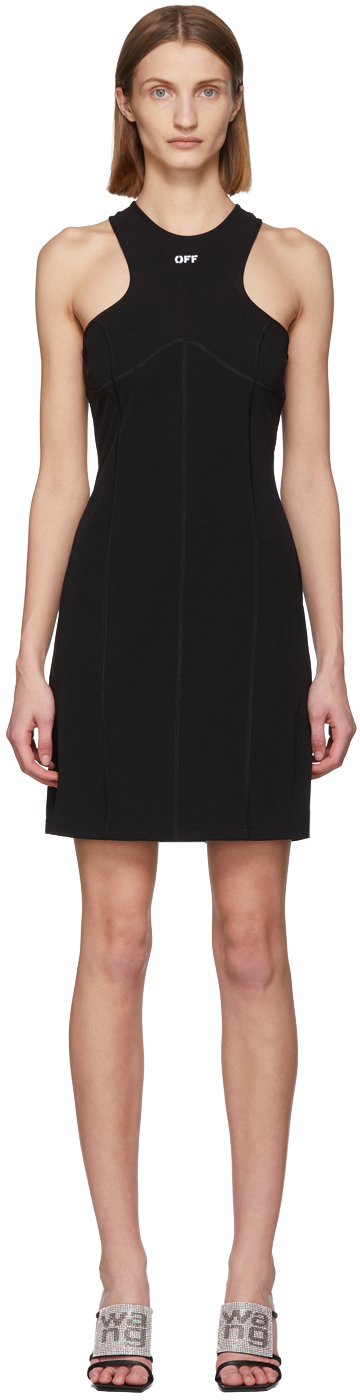 Off-White: Black Rowing Pencil Dress | SSENSE Canada