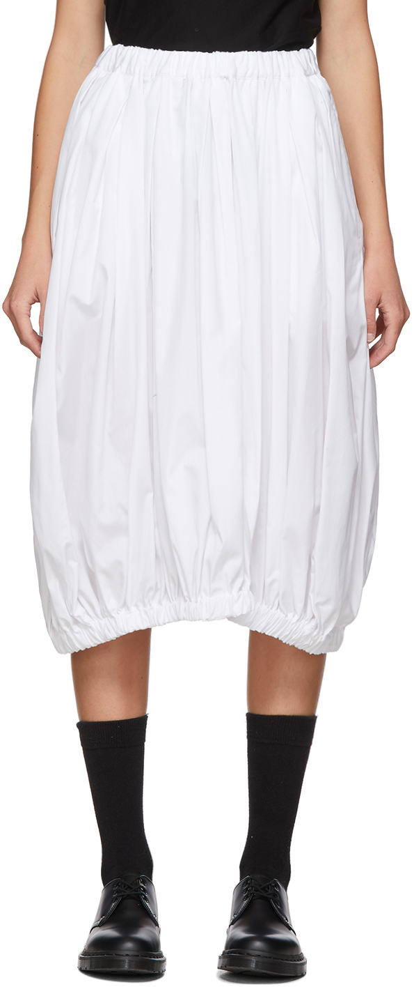 Comme des Garçons Comme des Garçons: White Cotton Broadcloth Gathered ... Comme des Garçons Comme des Garçons: White Cotton Broadcloth Gathered ...